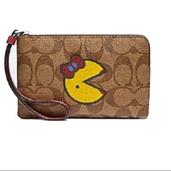 Coach | Bags | Coach Wristlet Signature Canvas Ms Pacman | Poshmark